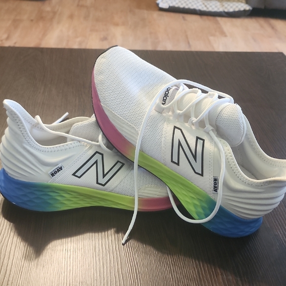 New Balance | Shoes | New Balance White Sneakers With Colorful Gradient ...